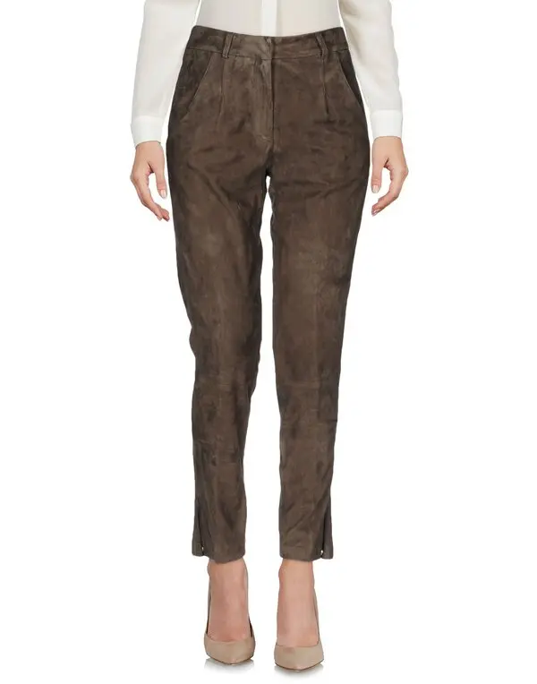 Eleventy Tapered Leg Leather Pants