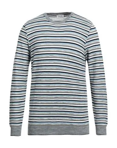 HERITAGE Striped Cotton-linen Sweater - Blue