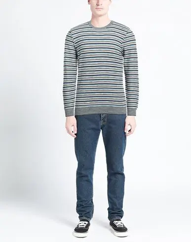 HERITAGE Striped Cotton-linen Sweater - Blue