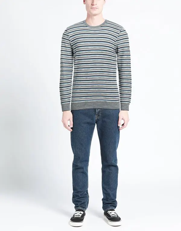 HERITAGE Striped Cotton-linen Sweater - Blue