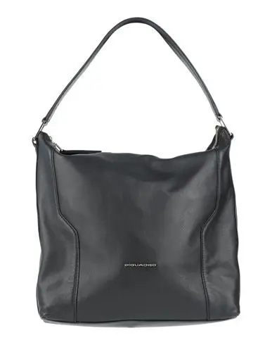 PIQUADRO Leather Shoulder Bag - Black