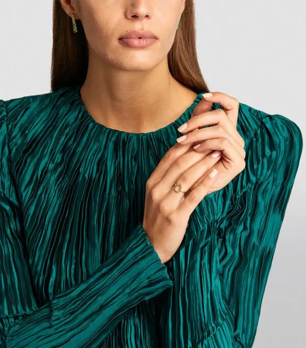 JENNIFER MEYER Yellow And Emerald Tennis Earrings