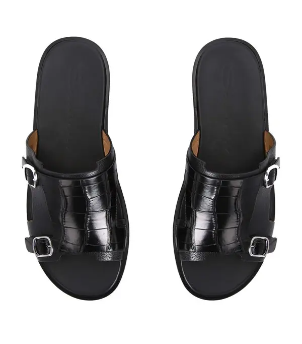 Santoni Crocodile Monk Sandals