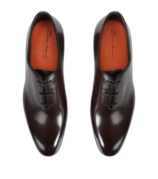 Santoni Leather Carter Oxford Shoes - Brown