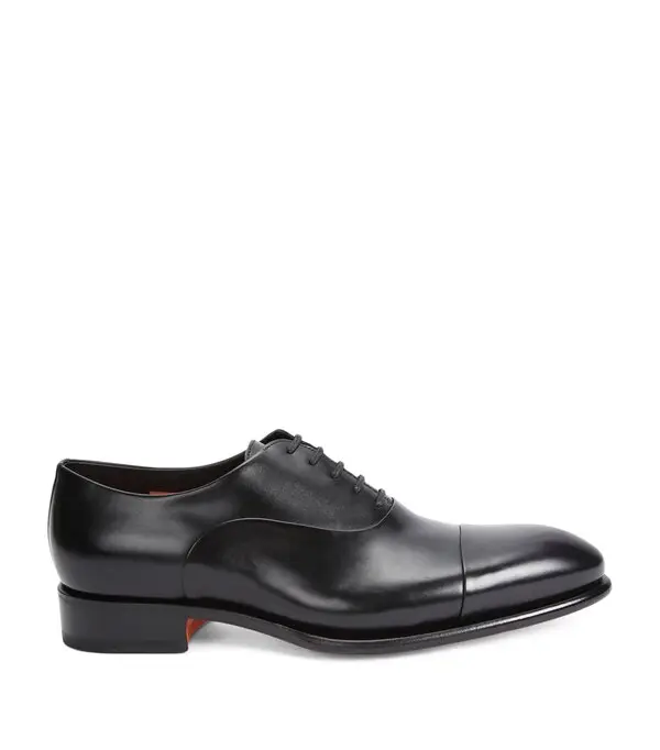 Santoni Leather Oxford Shoes - Black