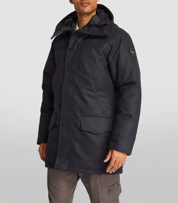 Canada Goose Wool Langford Parka Jacket - Navy