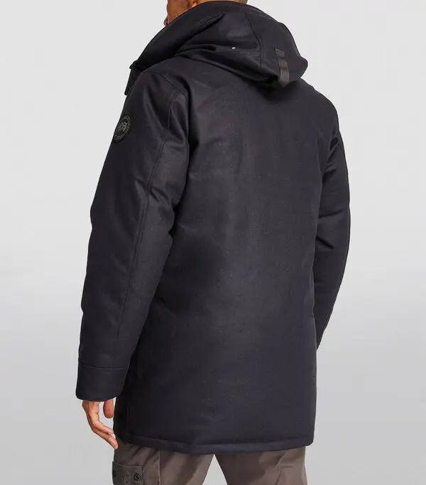 Canada Goose Wool Langford Parka Jacket - Navy