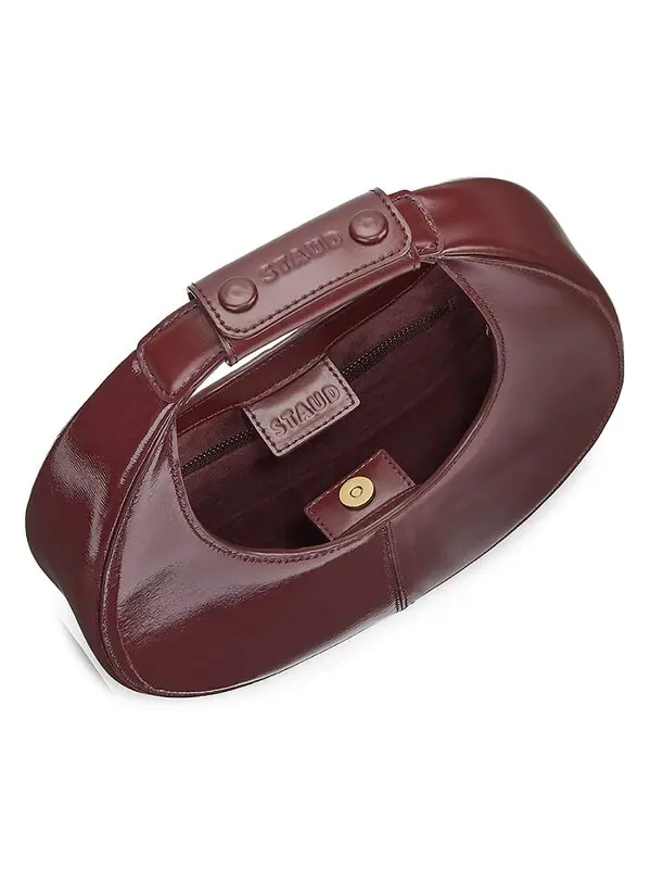 Staud Mini Moon Split Leather Shoulder Bag