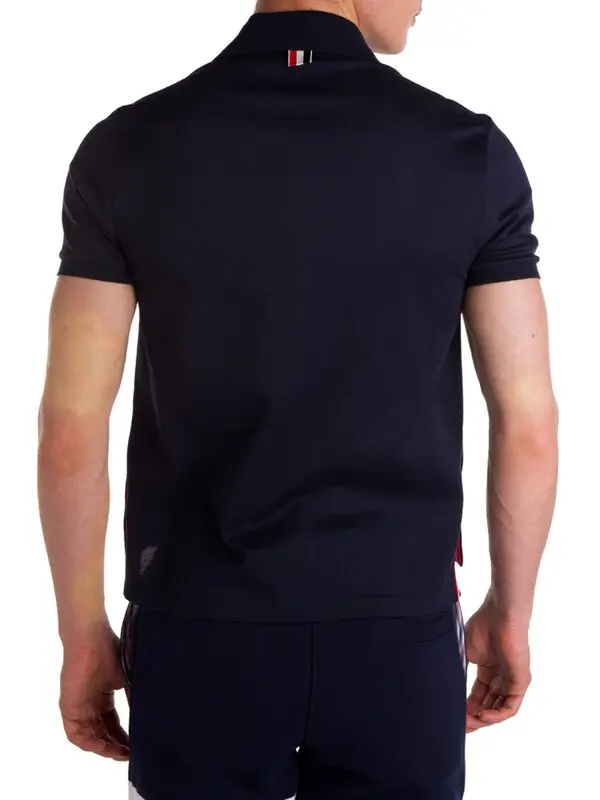 Thom Browne Solid Cotton Pique Polo