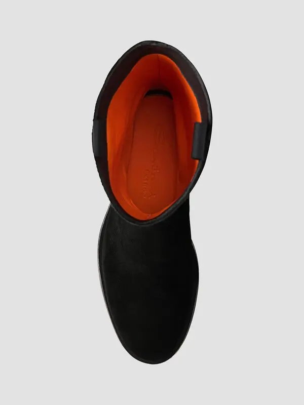 Santoni Fleeces Suede Mid-calf Boots - Black