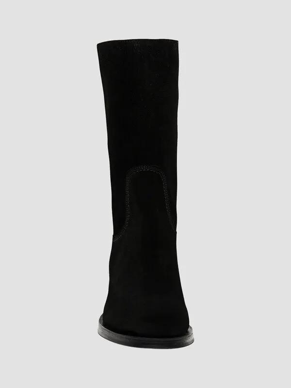 Santoni Fleeces Suede Mid-calf Boots - Black