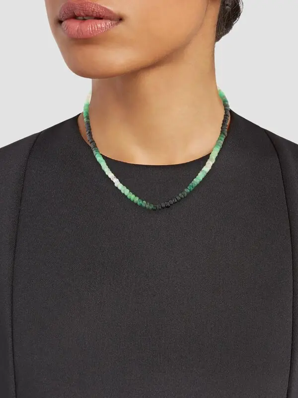 Jia Jia Arizona 14k Yellow Gold & Emerald Beaded Necklace
