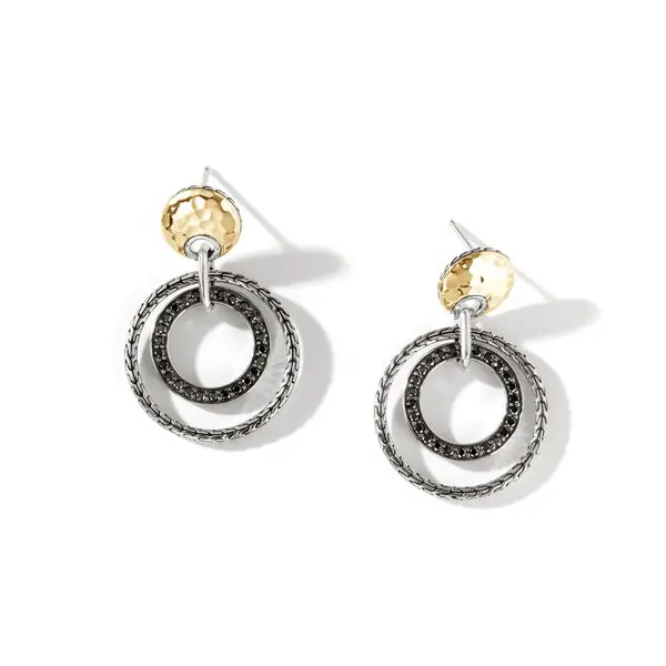 John Hardy Palu Drop Earrings Gold, Pav