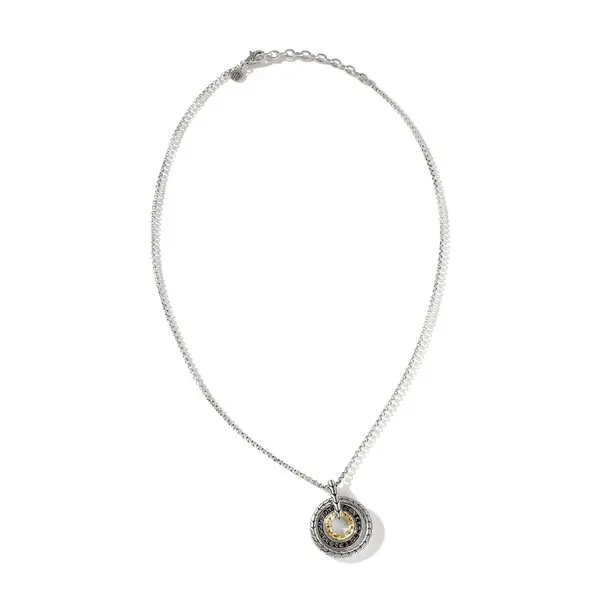John Hardy Palu Pendant Necklace Gold, Pav - Silver