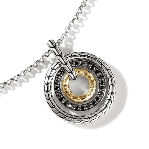 John Hardy Palu Pendant Necklace Gold, Pav