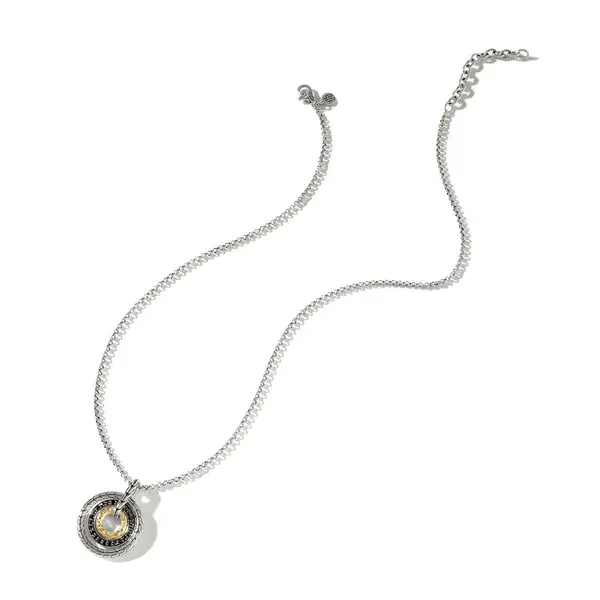 John Hardy Palu Pendant Necklace Gold, Pav