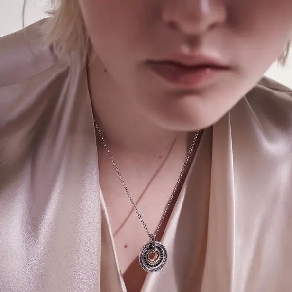 John Hardy Palu Pendant Necklace Gold, Pav
