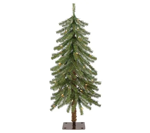 PULEO INTERNATIONAL Puleo Pre-lit 3' Alpine Artificial Christmas Tr Ee W/50 Lights - One-color