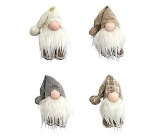 SANTA'S WORKSHOP 5.5' Country Gnomes, Set Of 4 - One-color