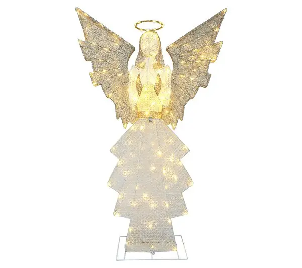 PULEO INTERNATIONAL Puleo 60' Outdoor Lighted Angel W/140 Lights, G Ld/white - One-color