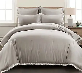 LUSH DECOR Rosalie Cottage Lace Comforter 5-piece Queen By - One-color