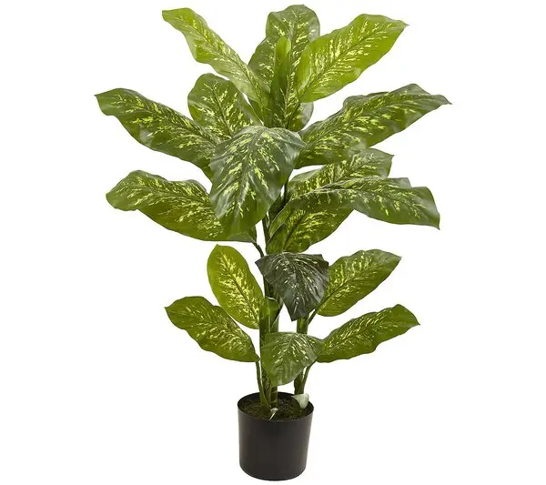 NEARLY NATURAL 4' Dieffenbachia Plant Real Touch Nearly Nat Ural - One-color