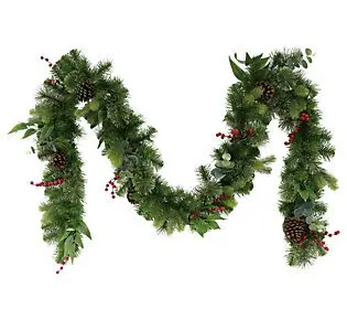 PULEO INTERNATIONAL Puleo 9' X 10' Decorated Christmas Garland With 180 Tips - One-color