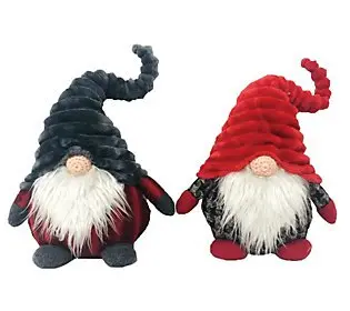 SANTA'S WORKSHOP 9' Xmas Gnomes, Set Of 2 - One-color
