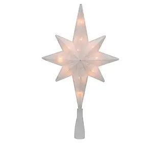 NORTHLIGHT 11 Frosted Bethlehem Star W/ Scrolling Tree Topper - One-color