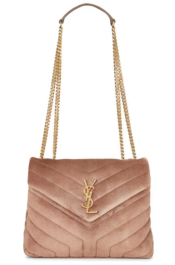 Saint Laurent Small Loulou Shoulder Bag Taupe Editorialist