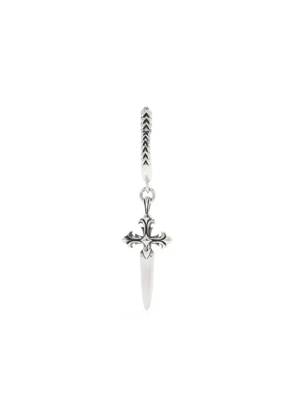 Emanuele Bicocchi Cross Pendant Hoop Earring - Silver