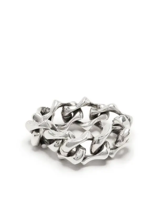 Emanuele Bicocchi Soft Sharp Link Chain Ring - Silver