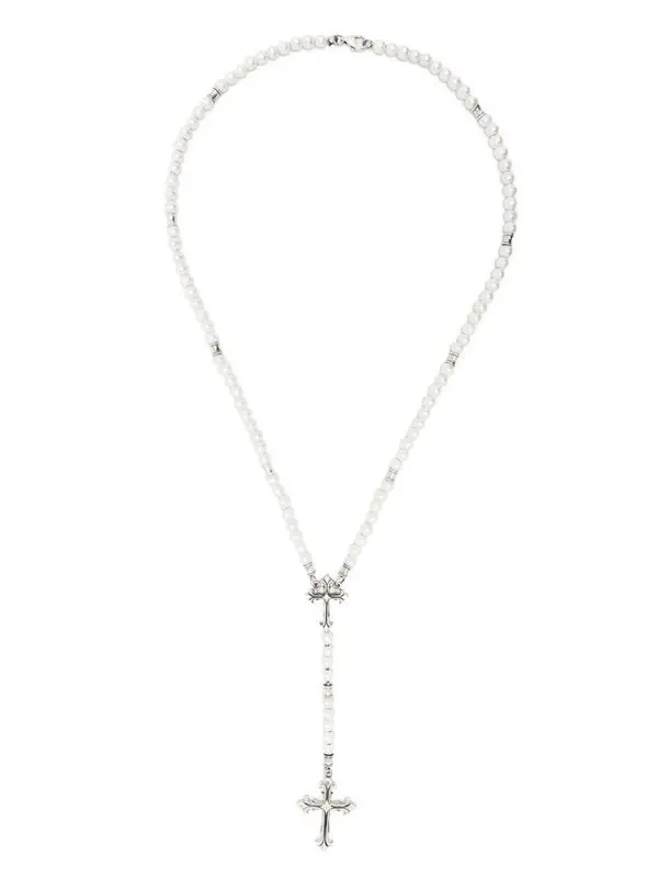 Emanuele Bicocchi Pearl Rosary Necklace - White