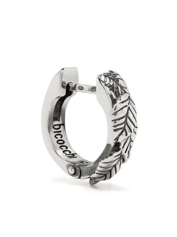 Emanuele Bicocchi Leaves Huggie Hoop Earring - Silver