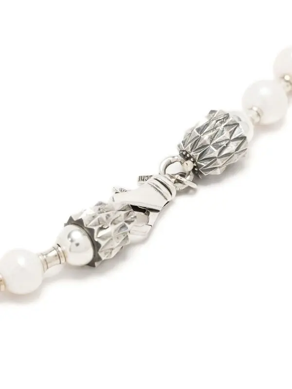 Emanuele Bicocchi Bead-embellished Pearl Necklace - Silver
