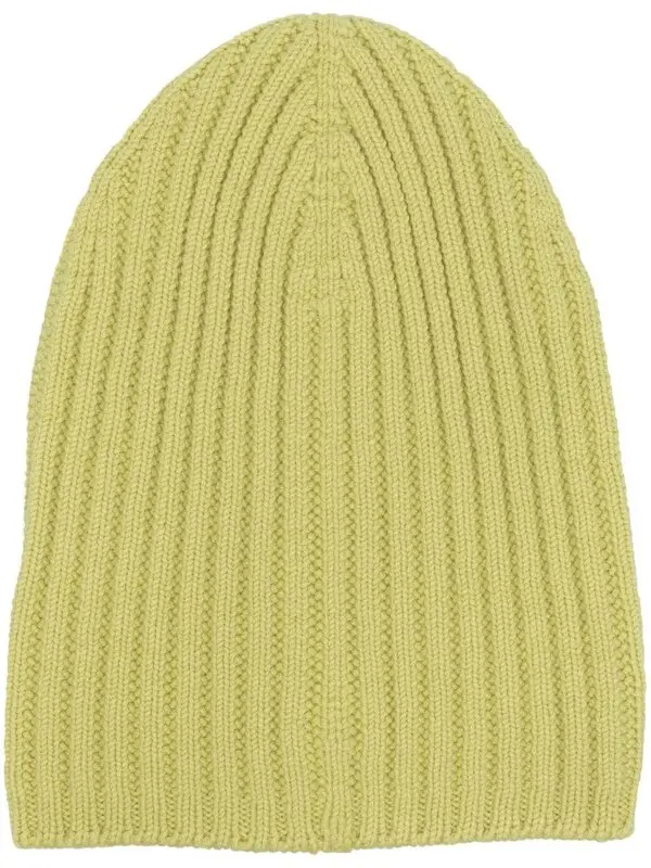 BARRIE Ribbed Cashmere Beanie - Yellow