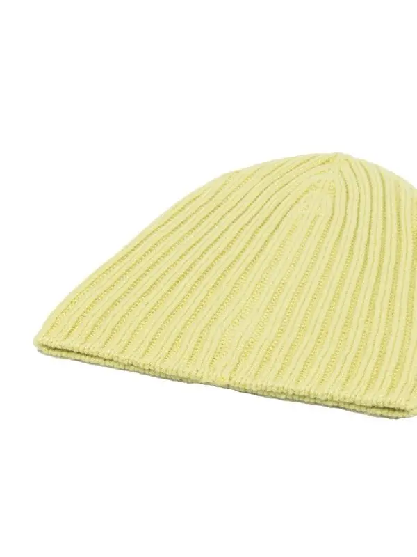 BARRIE Ribbed Cashmere Beanie - Yellow