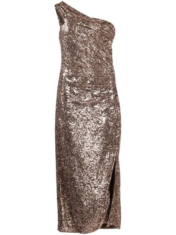 Simkhai Sequin-embellished One-shoulder Gown