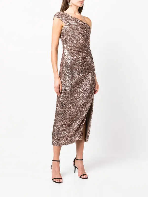 Simkhai Sequin-embellished One-shoulder Gown