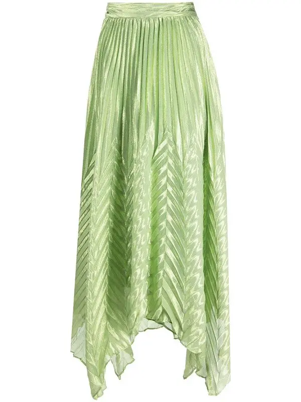 Simkhai Metallic-thread Pleated Skirt