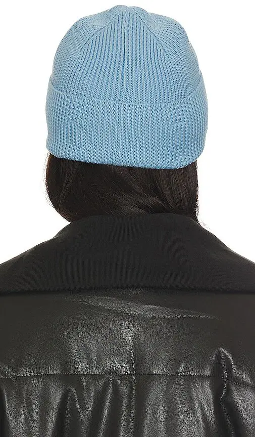 Fiorucci Black Ribbed Beanie with Light Blue Patch Logo Fiorucci Icon Angels Rib Beanie Blue Beanies Fiorucci main image 4
