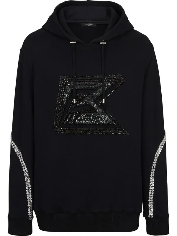 Balmain Embellished Pullover Hooded Sweatshirt