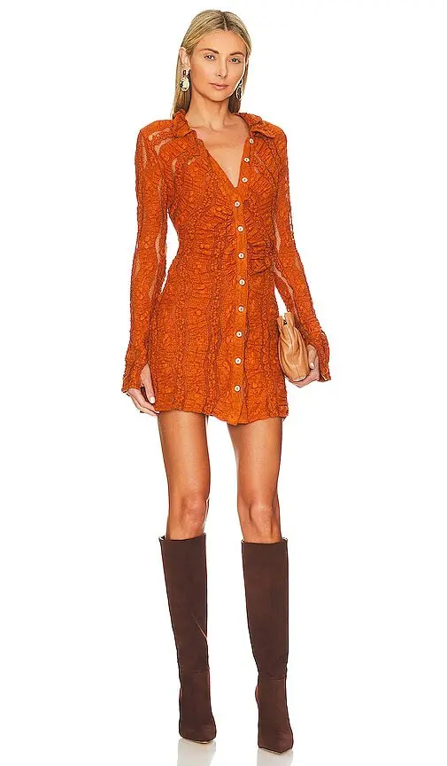 Free People Shayla Lace Mini Dress In Orange In Pumpkin Pie - 38% Off |  Editorialist