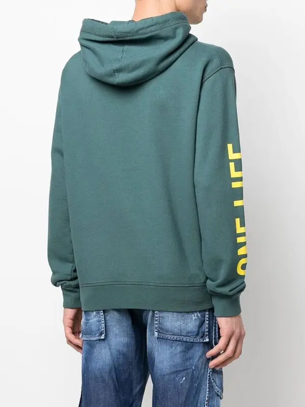 Dsquared2 Slogan-print Cotton Hoodie - Green