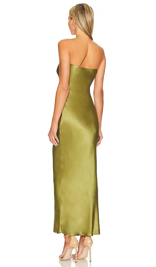 SNDYS. Strapless Midi Dress - Olive