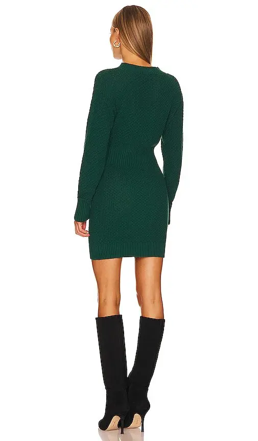 dark green dress sweater Dark Green Bell Sleeve Rib Sweater main image 0
