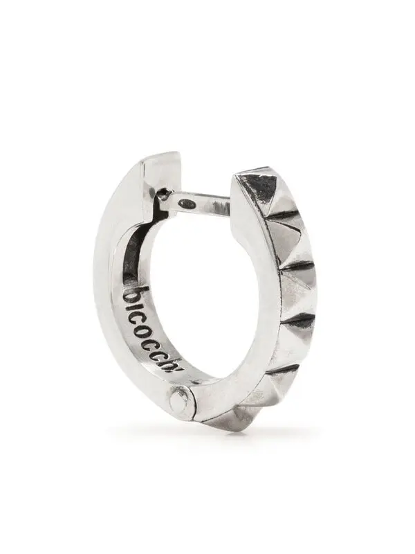 Emanuele Bicocchi Pyramid Stud Huggie Hoop Earring - Silver