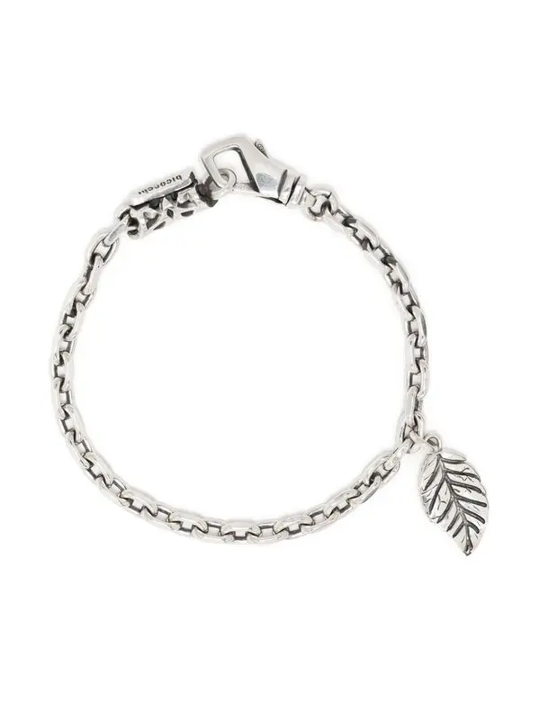 Emanuele Bicocchi Leaf-detail Chain-link Bracelet - Silver