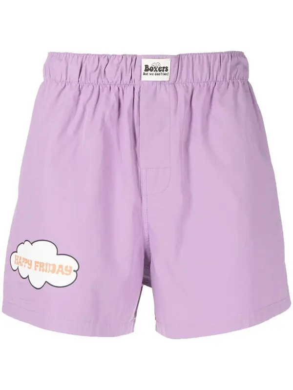 Natasha Zinko Happy Friday Boxer Shorts - Purple