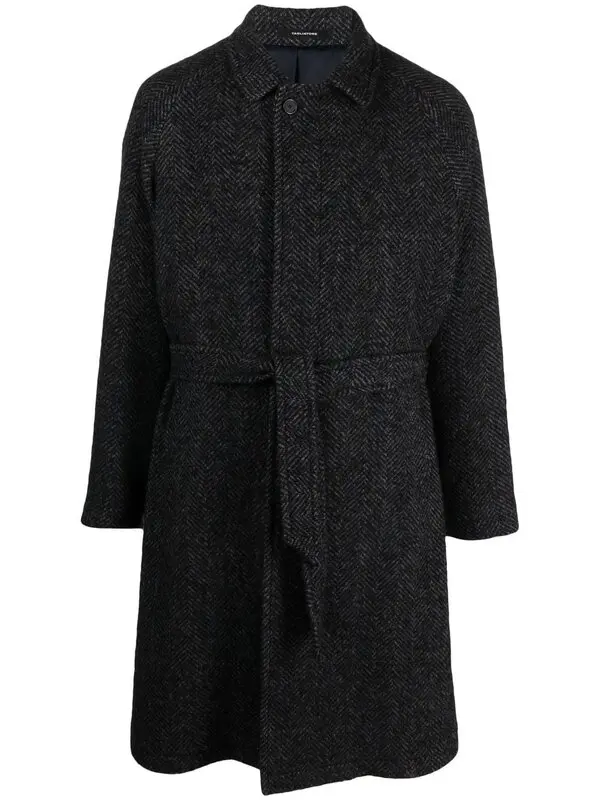 Tagliatore Salomon Belted Coat - Black